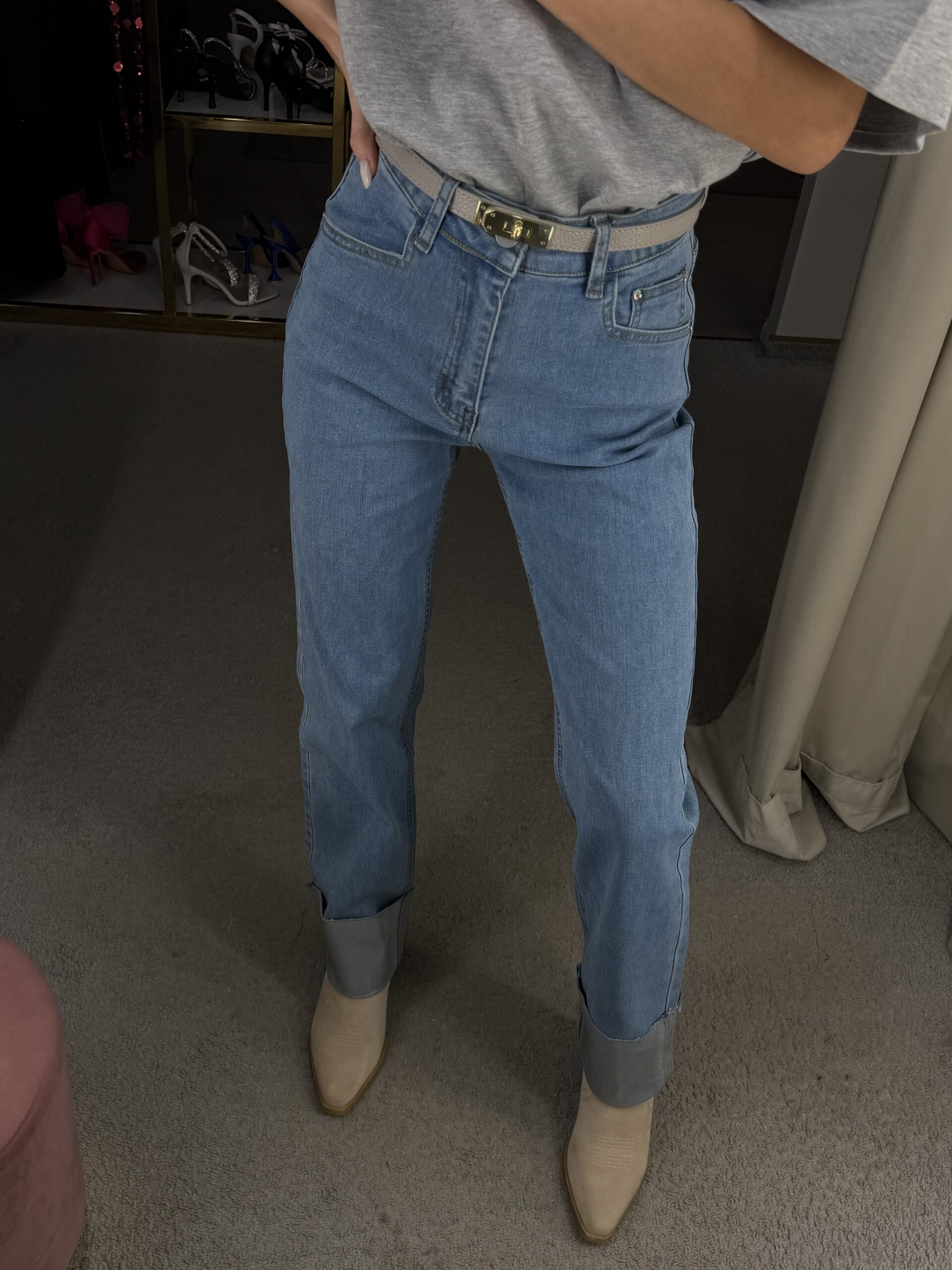 Džinsai su blizgiu atvertu – Hers Room